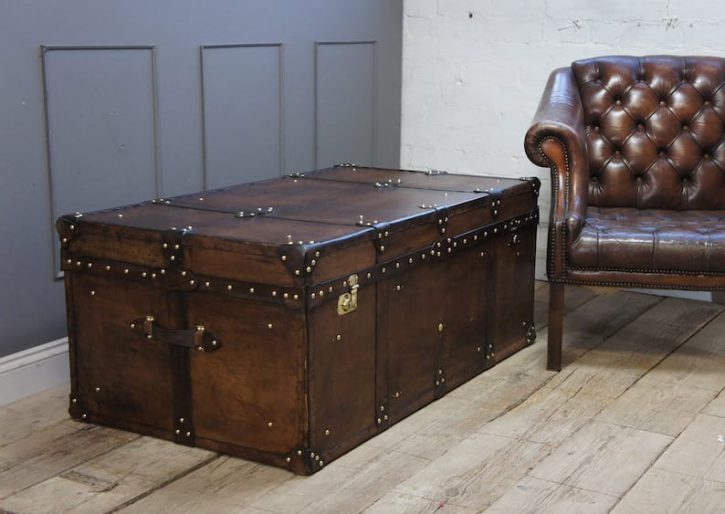 Handmade Bridle Leather Coffee Table Trunk by CraftShades