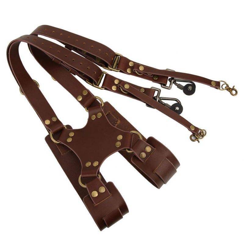 Premium Double Shoulder Leather Camera Strap - CraftShades