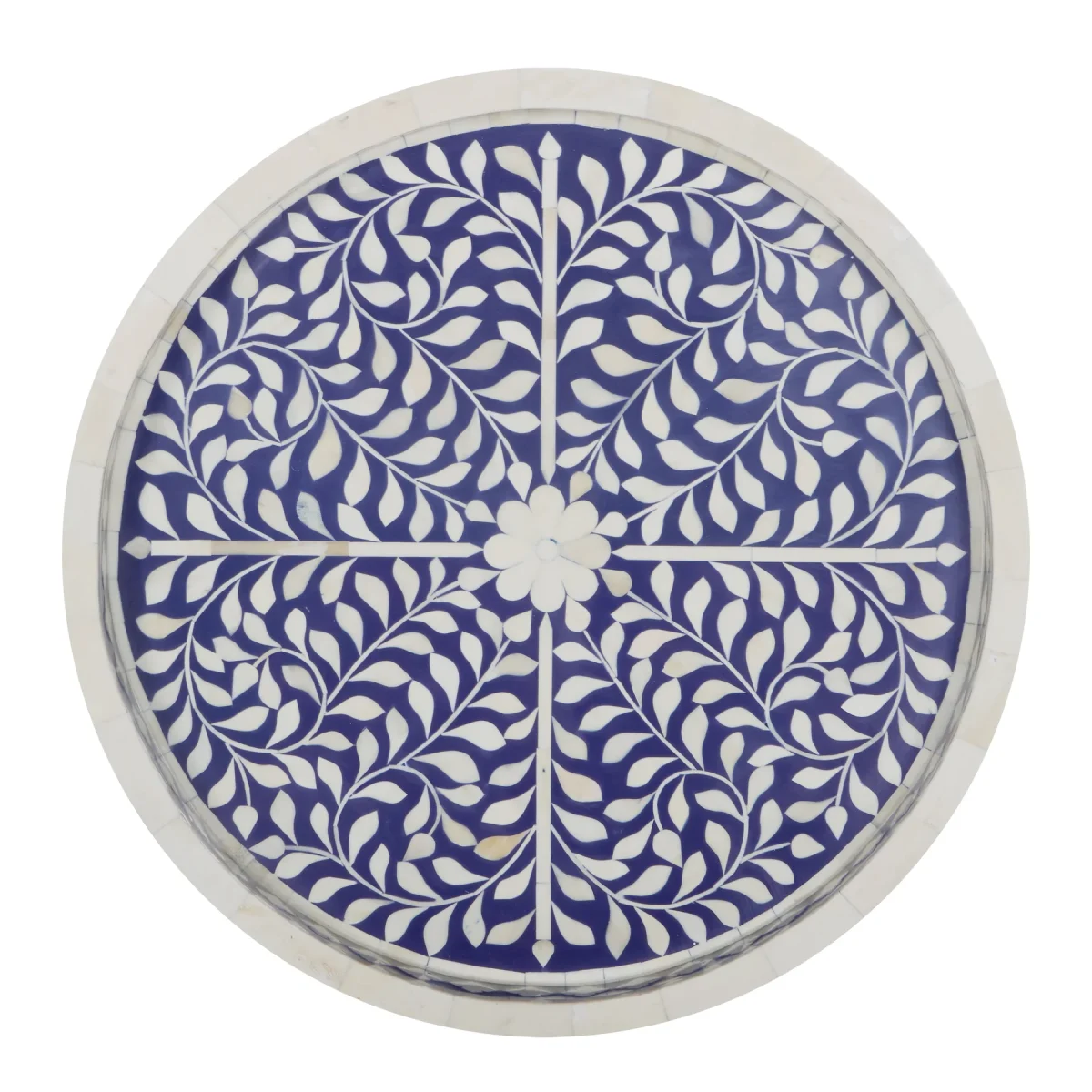 Floral Bone Inlay Tray – Handcrafted Decorative Accent